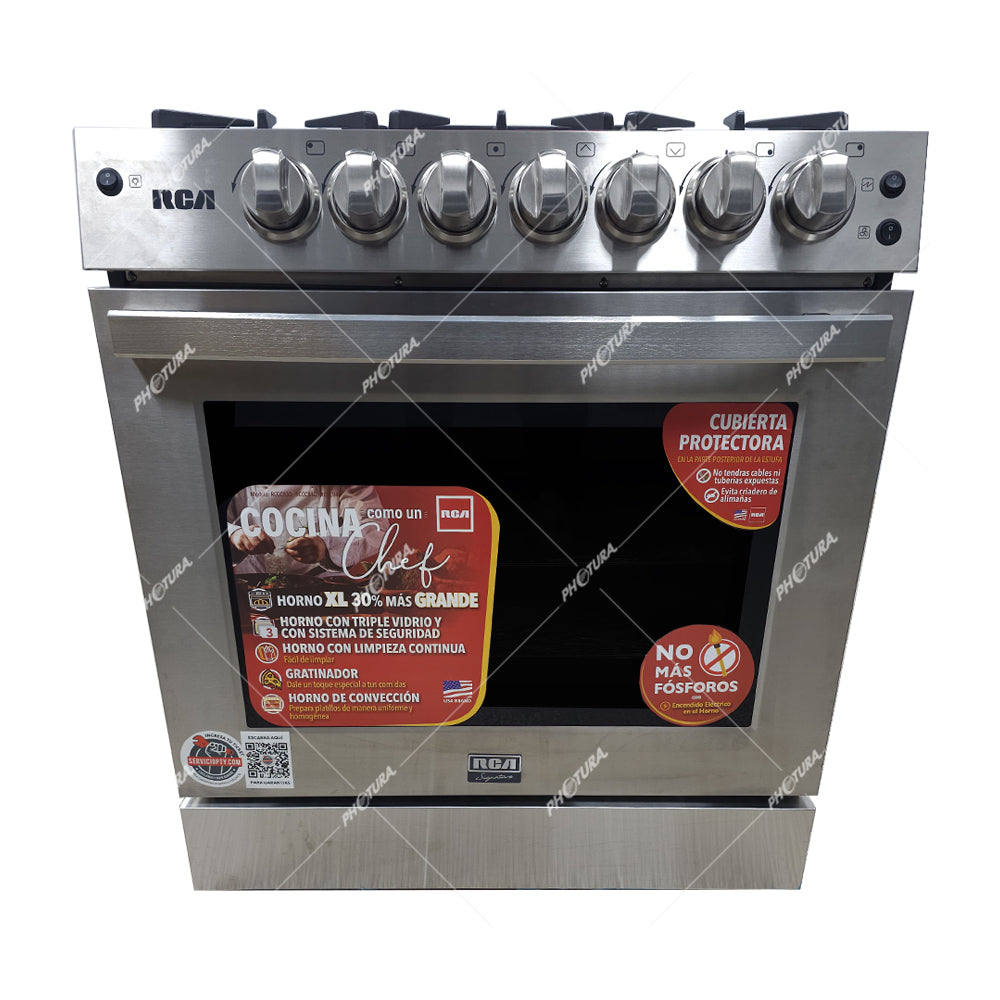 RCA Estufa a Gas de Acero Inoxidable | 30" | 5 Quemadores - Photura